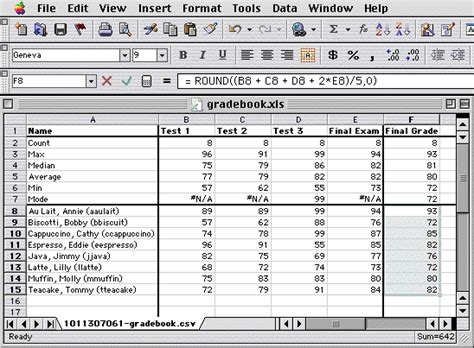 Amherst College IT Calculating Grades With Excel