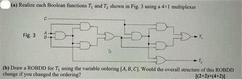 Solved A Realize Each Boolean Functions T And Solutioninn