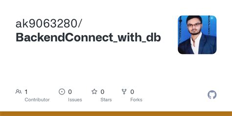 GitHub Ak BackendConnect With Db