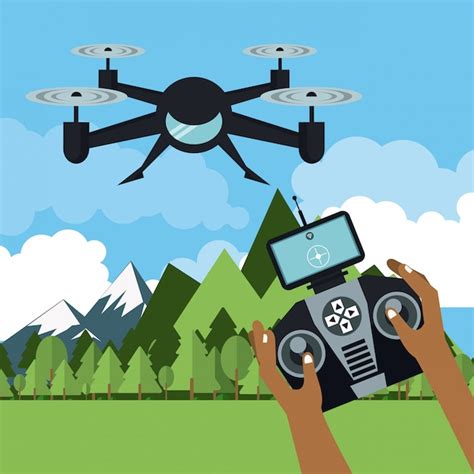 Premium Vector Drone Flying In Nature