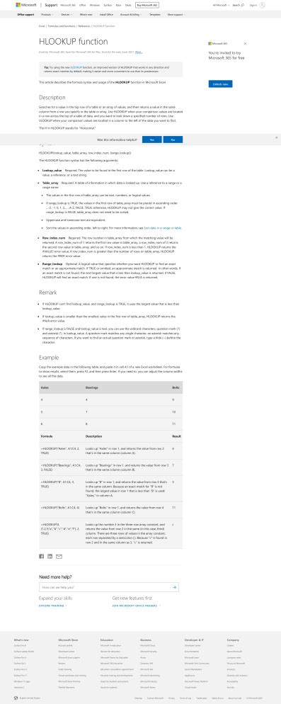 HLOOKUP Function In Excel Syntax Examples