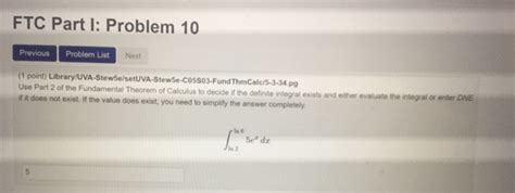 Solved Ftc Part I Problem 7 Previous Problem List Next 1