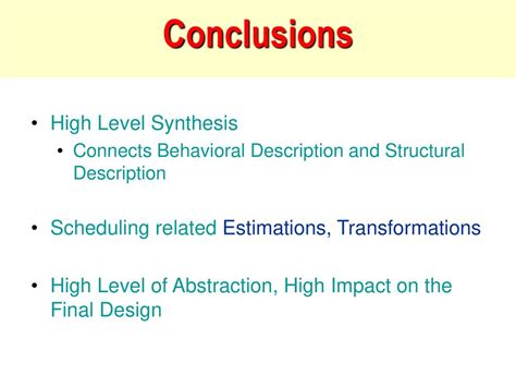 High Level Synthesis Estimations And Transformations Ppt Download