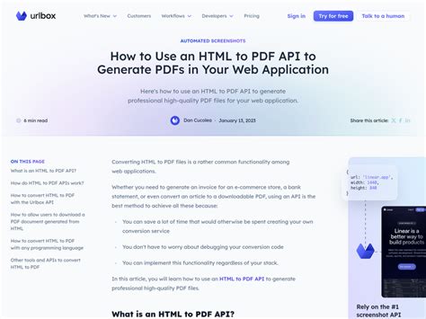 How To Use An Html To Pdf Api To Generate Pdfs In Your Web Application Urlbox