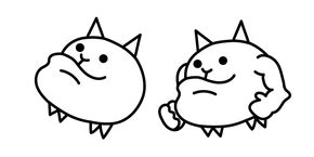 The Battle Cats Squish Ball Cat And Muscleman Cat Cursor Custom Cursor