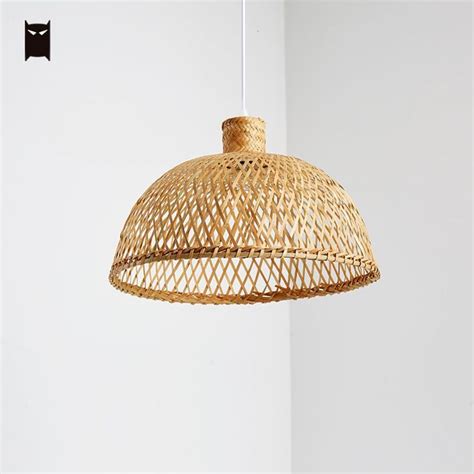 Hand Woven Bamboo Wicker Ratan Pendant Light Fixture