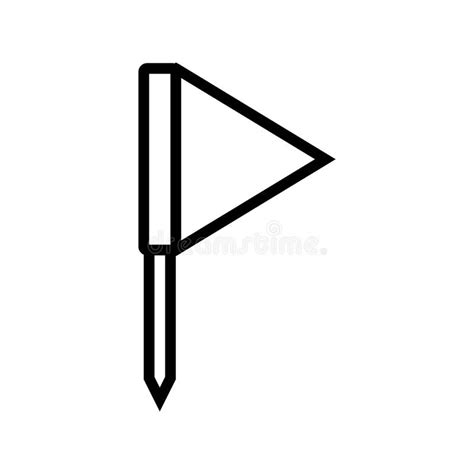 flag red pointer map location line icon vector illustration stock vector illustration of