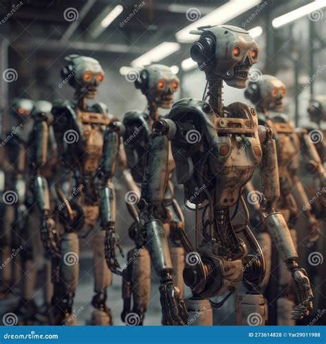 A Crowd Of Robots Ai Generative Stock Illustration Illustration Of Intellectual Issue 273614828