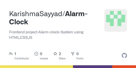 Github Karishmasayyadalarm Clock Frontend Project Alarm Clock System Using Htmlcssjs