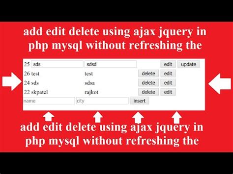 Inline Editing Html Table With Jquery Ajax And Php And Auto Fontvin