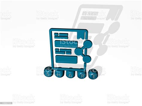 개념 및 프리젠 테이션의 관련 의미를 위해 금속 주사위 문자로 만든 공유 그래픽과 텍스트의 3d 그림 비즈니스 및 아이콘 개념에 대한 스톡 사진 및 기타 이미지 Istock