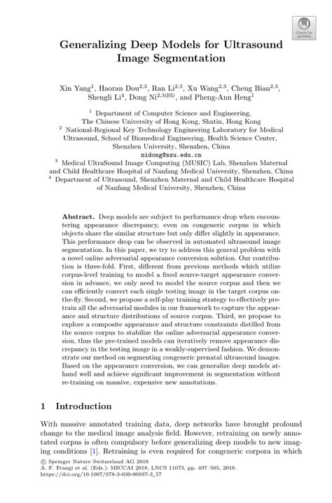Pdf Generalizing Deep Models For Ultrasound Image Segmentation 21st