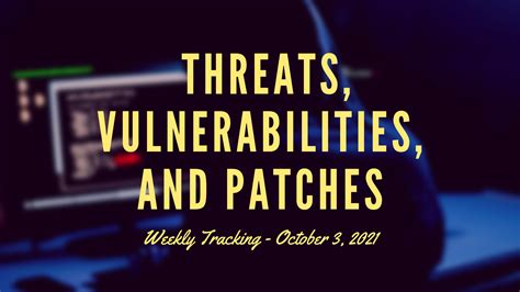 [security Tip] Threats Vulnerabilities And Patches Oct 3 2021