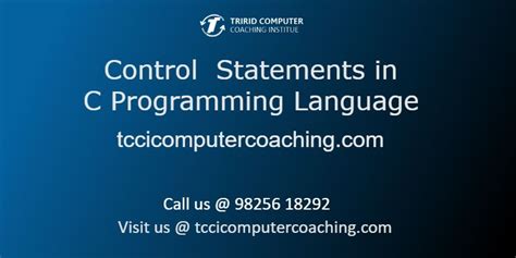 Control Statements In C Programming Language