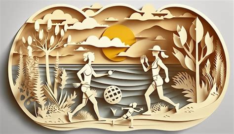 Deportes De Verano Ilustración De Outdoor Recreate Generative Ai Foto