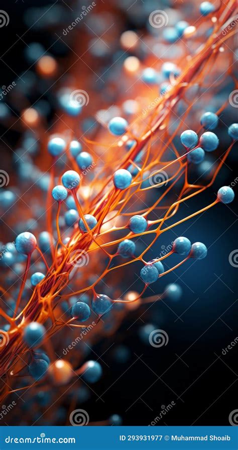 A Complex Biological Gene Structure Visualized Through 3d Rendering With Lines And Nodes Stock