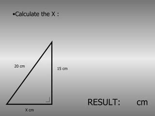 Hypotenuse Exercises PPT Physics Science