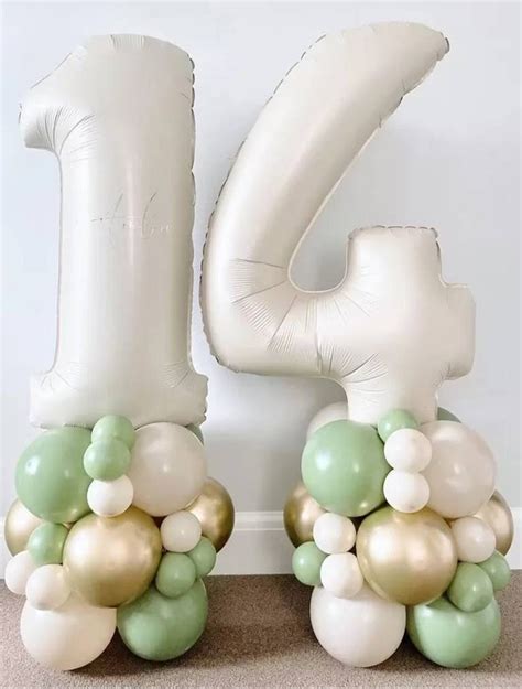 CUSTOMISED Double Number Balloon Stack Birthday Milestones Etsy UK