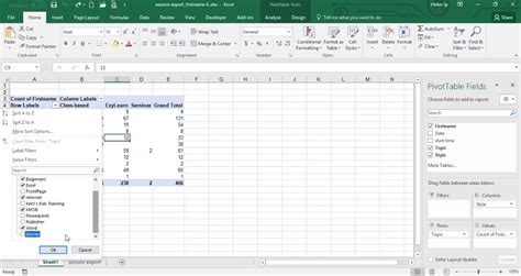 Admnexc308202 Excel Training How To Filter Data In A Pivot Table Showezy Excel And Xero Short