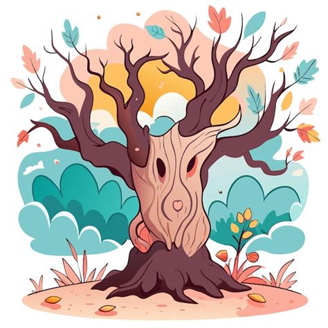 A Tree With A Tree And The Word Quot Tree Quot On It Premium Ai