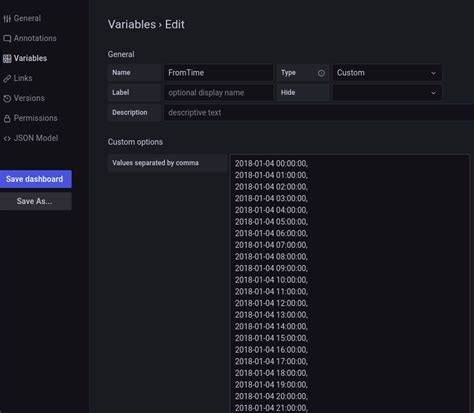 Dynamic Dashboards Creating Variables