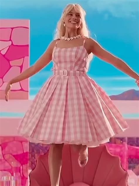 Barbie 2023 Margot Robbie Pink Cosplay Dress Movie Jackets