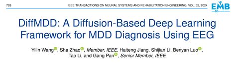 Diffmdd A Diffusion Based Deep Learning Framework For Mdd Diagnosis