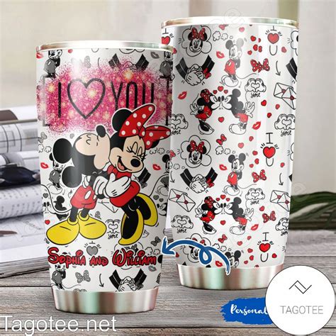 Personalized Mickey And Minnie I Love You Tumbler Tagotee
