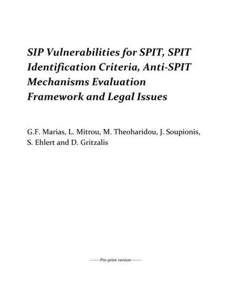 19 Sip Vulnerabilities For Spit Spit Identification Criteria Anti Spit