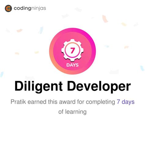 Codingninjas Achievements Pratik Kulkarni