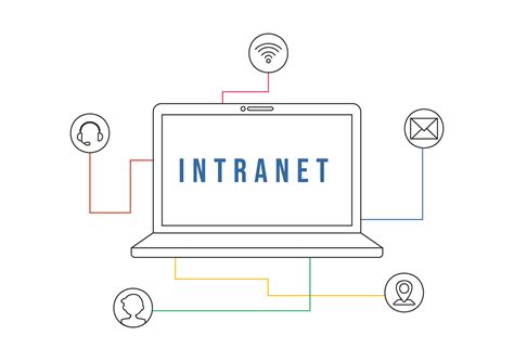 Intranet Internet Network Connection Technology Illustration To Share Confidential Company