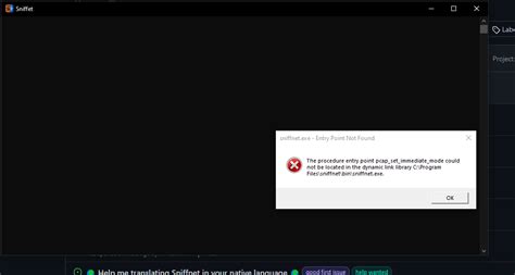 Cannnot Find Entry Point Error Pcap Set Immediate Mode Issue Gyulyvgc Sniffnet Github