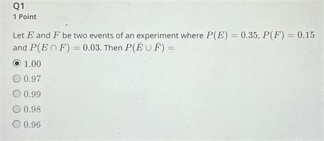 Solved Q PointLet E And F Be Two Events Of An Chegg Com