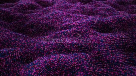 Abstract Flowing Smooth Cloth Surface Fractal Waves Background Grid Mesh Of Dots Stock