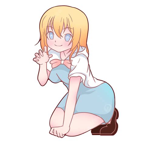 Cartoon Two Dimensional Character Girl Comic Quadratic Element