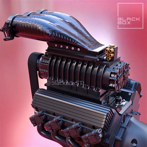 3d Printable Supercharger Upgrade Set For 572 Engine 1 24th By Black