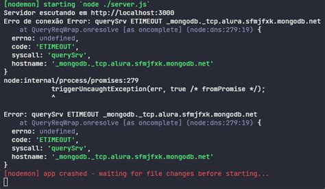 Bug Erro De Conexão Error Querysrv Etimeout Nodejs Api Rest Com