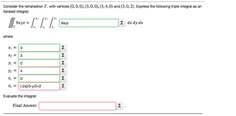 Solved Consider The Tetrahedron T With Vertices