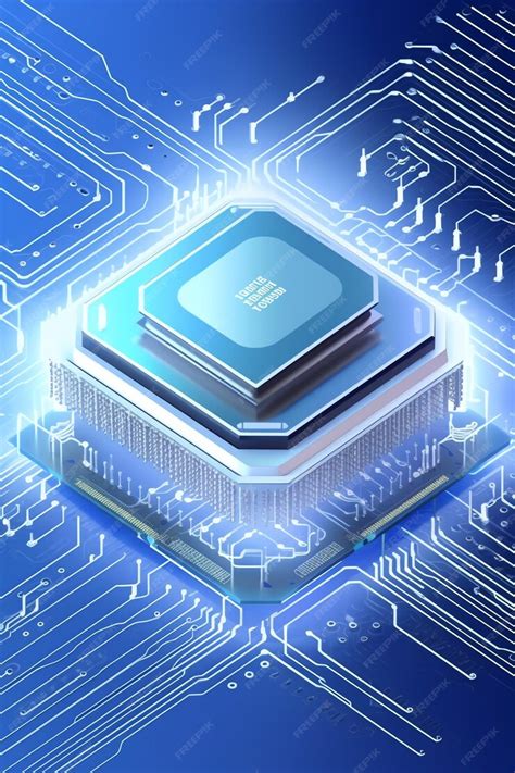 Premium Photo Generative Ai Microchip Cpu Processor Microcircuit