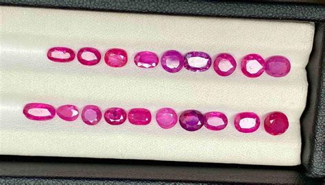 10 75 Carats Faceted Pink Ruby Lot Natural Loose Gemstones From