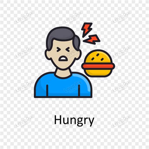Hungry Vector Fill Outline Icon Design Illustration Tasty Meal Diet
