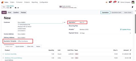 Overview Of Controlling Quotation Validity Periods In Odoo 19