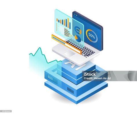 Ai Server Analyst Technology Infographic 3d Illustration Flat Isometric