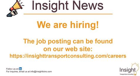 Insight Is Growing We Are Looking For A Transportation Analystmodeler