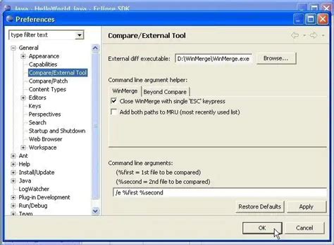 External Diff Tool Eclipse Plugin