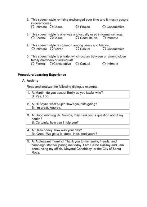 SOLUTION Oral Communication Types Of Speech Styles Studypool