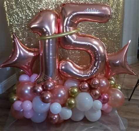 Rose Gold 15th Birthday Celebration Balloons Balloons Birthday Balloons