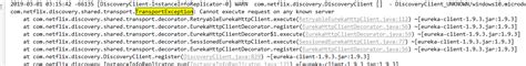 eureka服务注册中心相关错误com sun jersey api client clienthandlerexception java