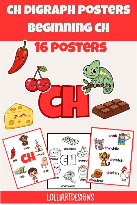 Teaching Resources And Ideas Ch Digraph Beginning Sound Ch Words Posters Phonics Classroom Decor