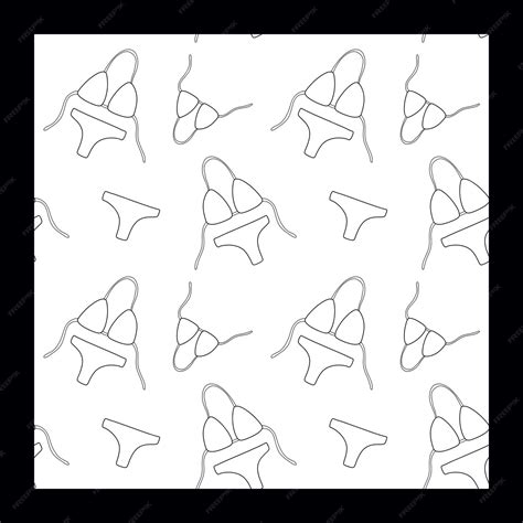 Premium Vector Lingerie Seamless Pattern With Flat Line Icons Of Bra